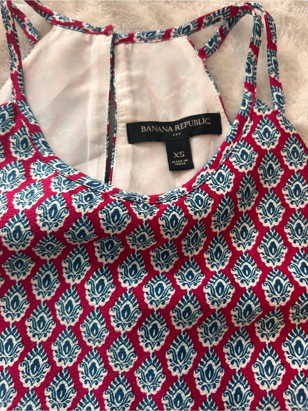 Banana Republic | Dresses | Banana Republic Red And Blue Halter Mini ...